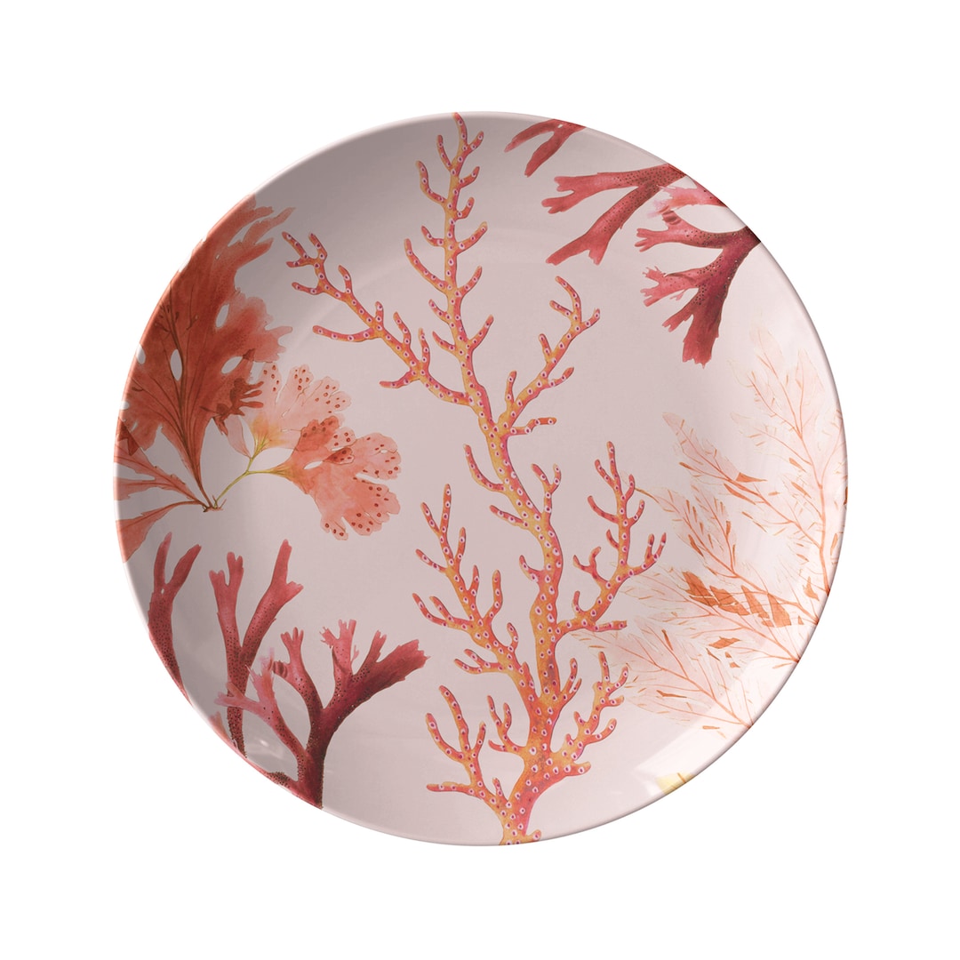 Coral Reef Dinner Plate: Pale Pink Sea Life Luxe Plastic Dinnerware - Etsy