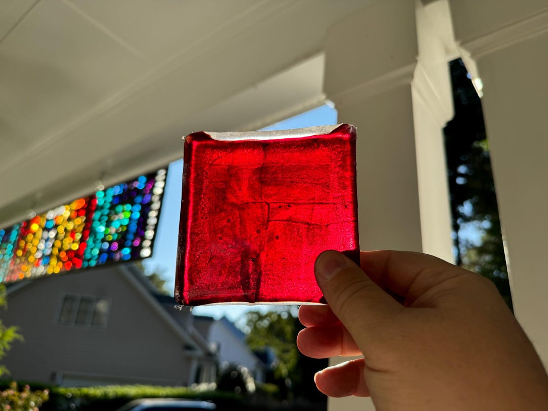 Blenko Architectural 4 Inch Glass Tile - 3267 - Deep Red on Clear - Etsy