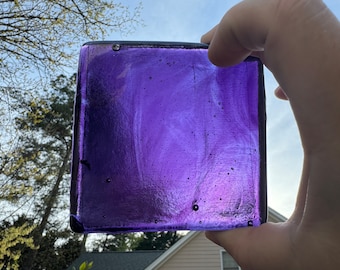 Blenko Architectural 4 Inch Glass Tile 3404C Purple / Berry on Clear - Etsy