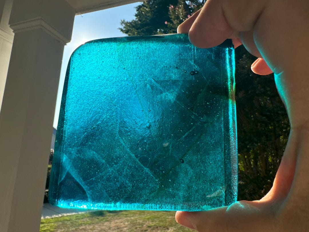 Blenko Architectural 4 Inch Glass Tile - 3172 Turquoise Blue / Green - Etsy