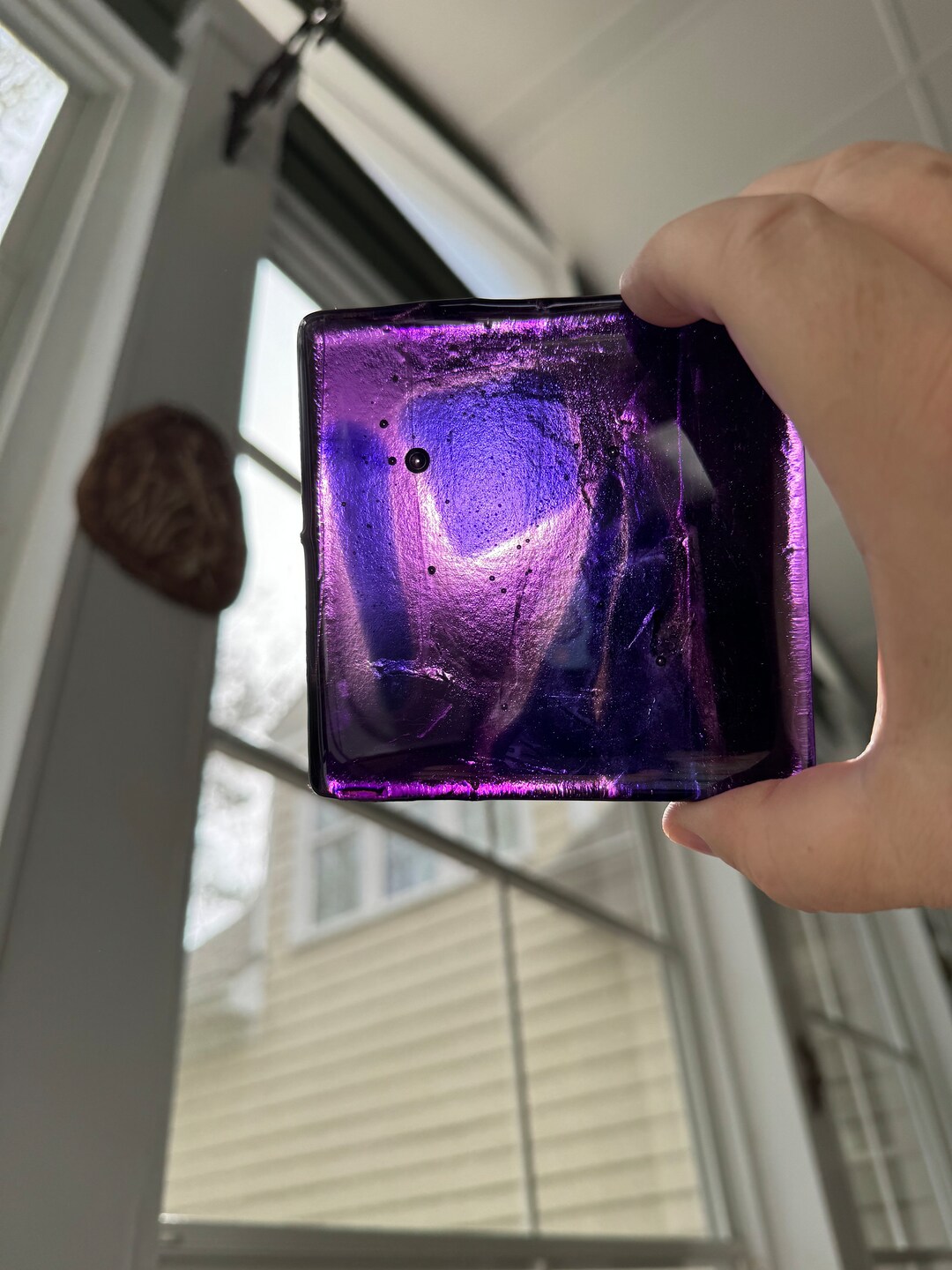 Blenko Architectural 4 Inch Glass Tile 3100 Abstract Violet and Red ...