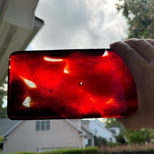 Architectural 10 Inch Glass Panel 6267 Dark Blood Red on Clear - Etsy