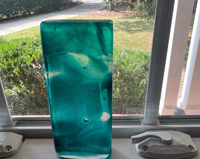 Blenko Mini Architectural Glass Bricks - 1179 Light Bright Blue/green ...