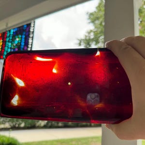 Architectural 10 Inch Glass Panel 6267 Dark Blood Red on Clear - Etsy