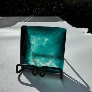 Blenko Architectural 4 Inch Glass Tile - 3027 - Turquoise Blue / Green ...