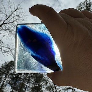 Blenko Architectural 4 Inch Glass Tile 3226-3 Deep Dark Blue / Violet ...