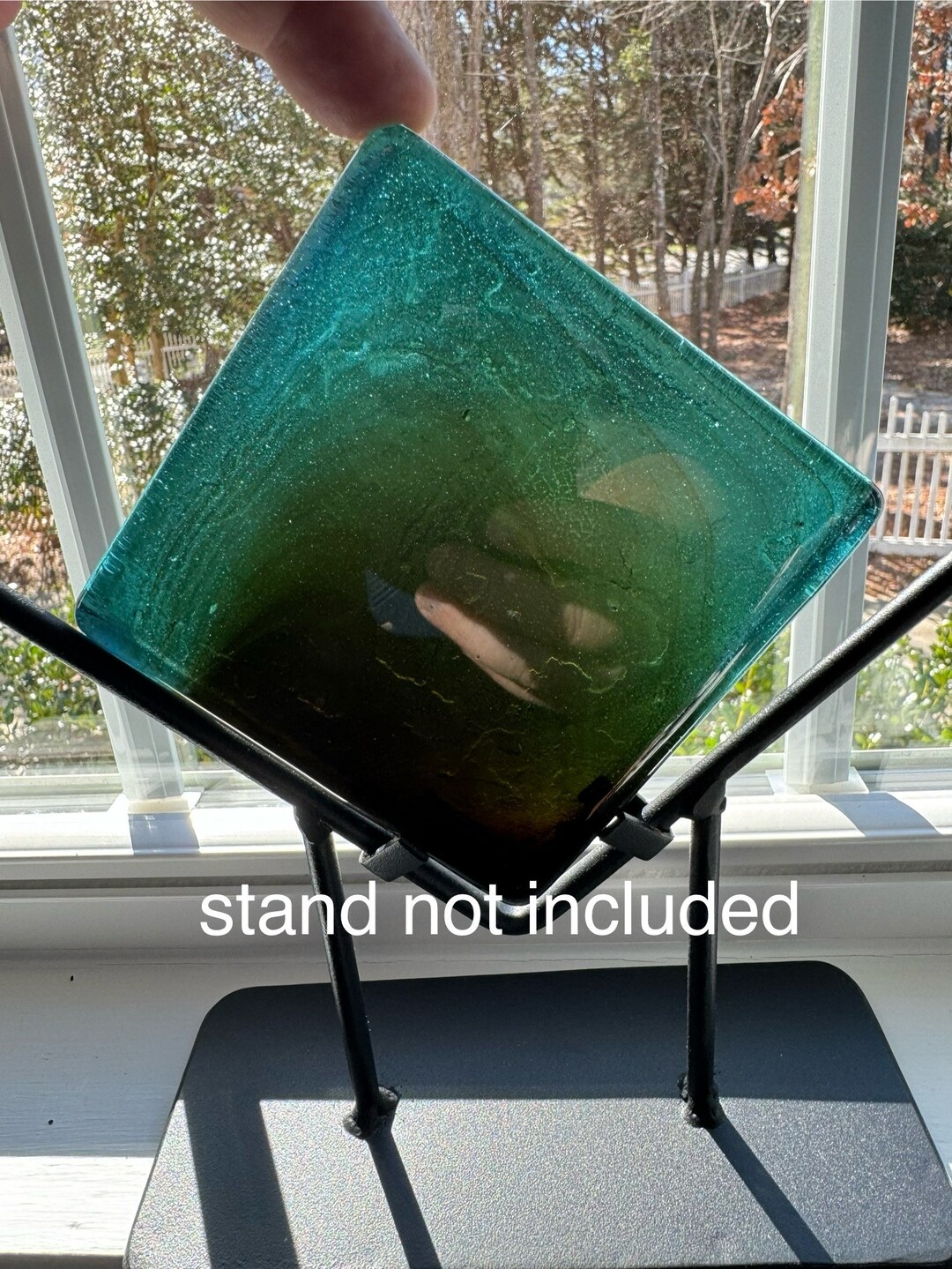 Blenko Architectural 4 Inch Glass Tile 3172 Light Blue With Yellow ...