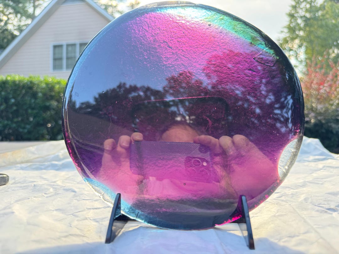 Architectural 8 Inch Glass Round 4354 Mauve / Pink / Light Purple ...