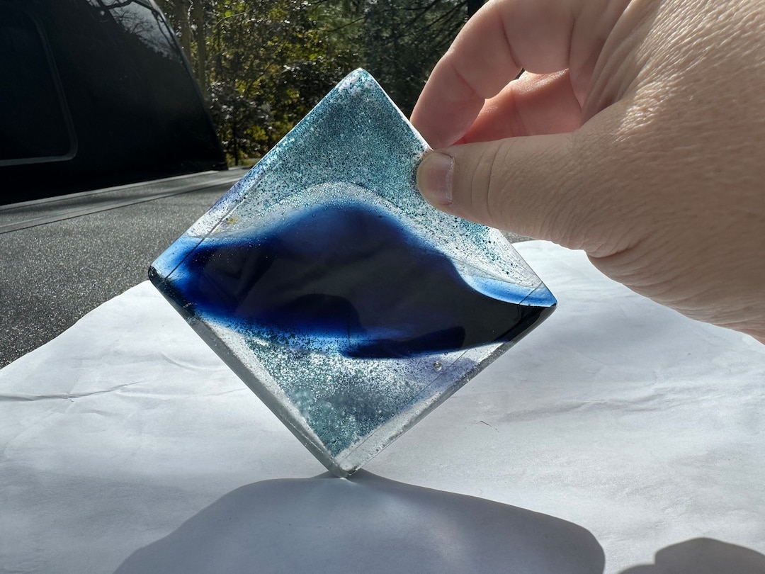 Blenko Architectural 4 Inch Glass Tile 3226-3 Deep Dark Blue / Violet ...