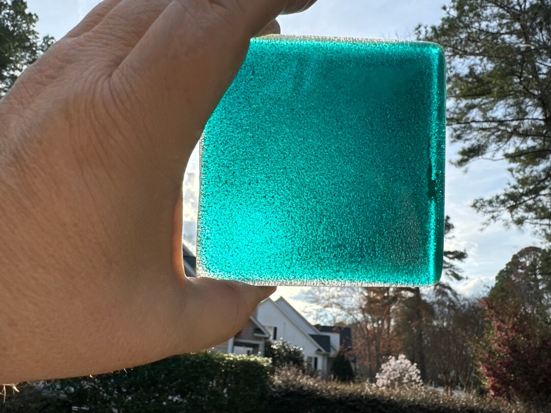 Blenko Architectural 4 Inch Glass Tile - 3027 Medium Blue / Green (teal ...