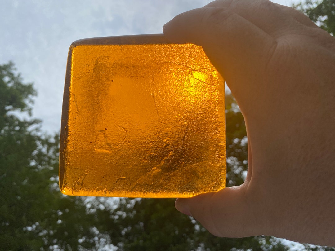 Blenko Architectural 4 Inch Glass Tile 3118 4 Gold / Amber - Etsy