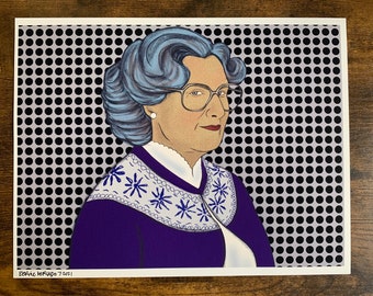 Robin Williams as Mrs Doubtfire Signed Art Print by Carlie Pearce - Etsy