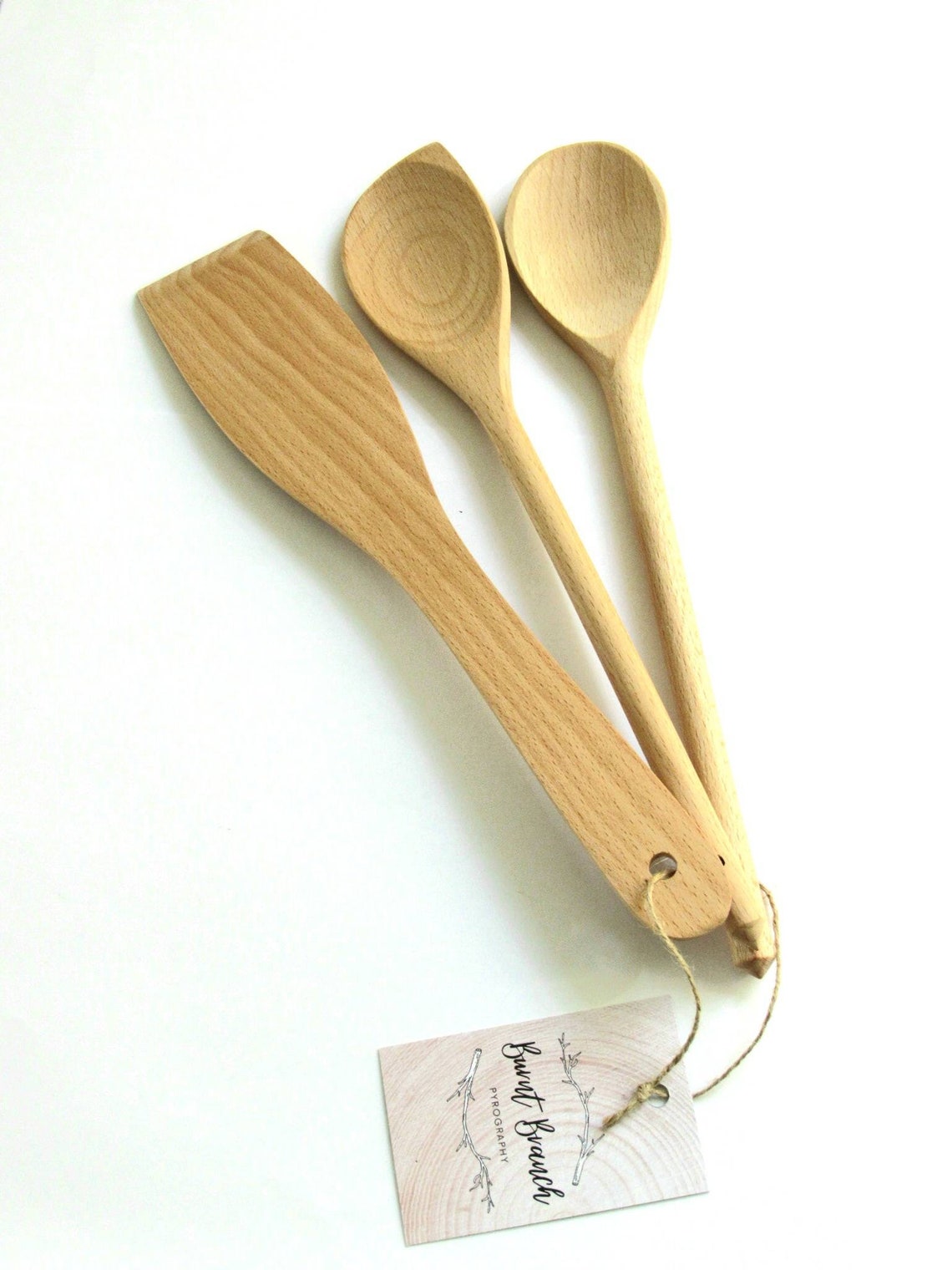 Geometric-floral Design Wooden Spoon Set - Etsy