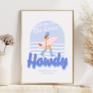 Aloha Howdy Posters Coconut Girl Room Decor Preppy Western Wall Art ...