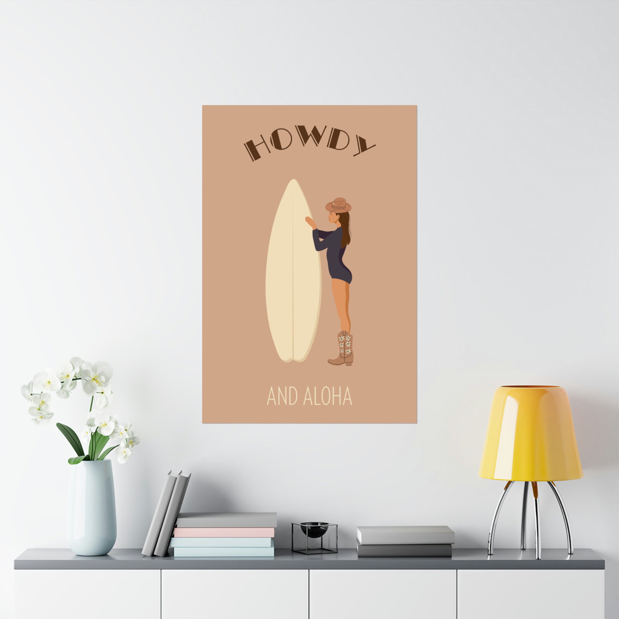 Aloha Howdy Posters Coconut Girl Room Decor Preppy Western Wall Art ...