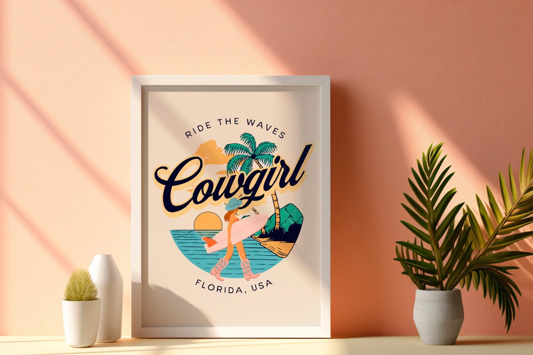 Aloha Howdy Posters Coconut Girl Room Decor Preppy Western Wall Art ...