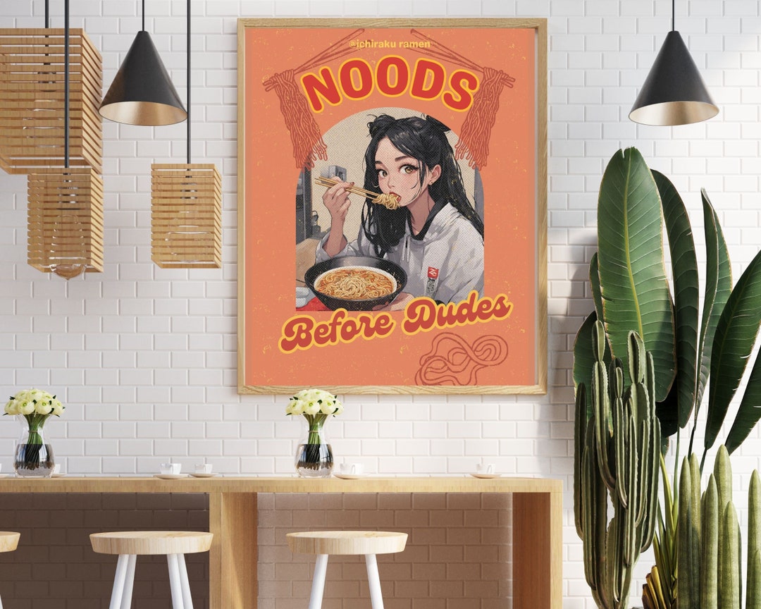 Ramen Posters Girly Ramen Lover Print Ramen Gifts Anime Ramen Bowl ...