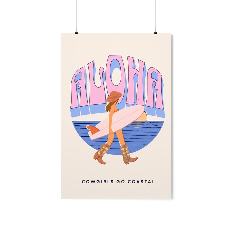 Aloha Howdy Posters Coconut Girl Room Decor Preppy Western Wall Art ...