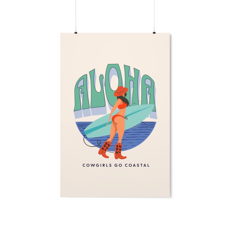Aloha Howdy Posters Coconut Girl Room Decor Preppy Western Wall Art ...