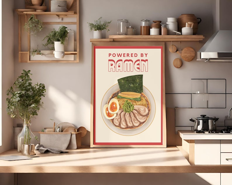 Ramen Posters Girly Ramen Lover Print Ramen Gifts Anime Ramen Bowl ...