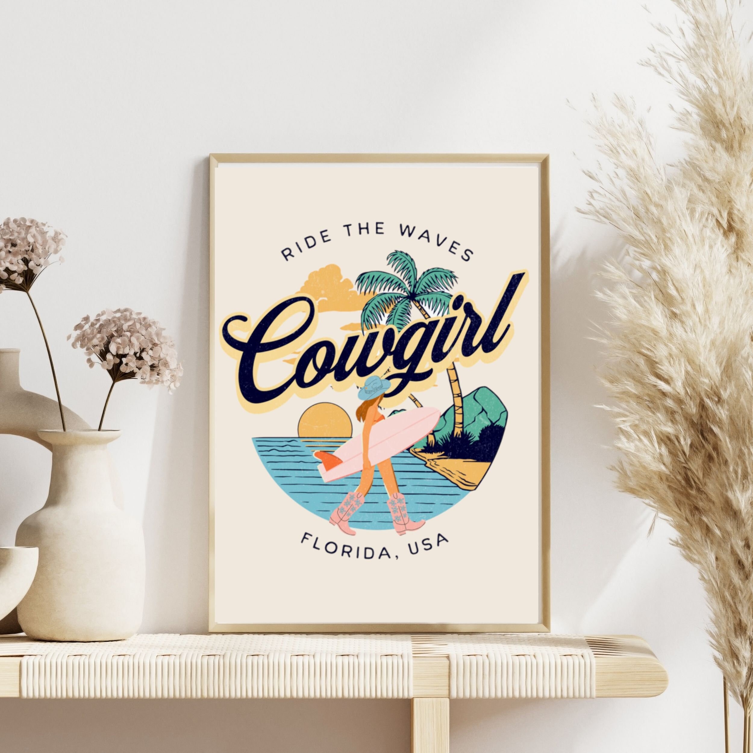 Aloha Howdy Posters Coconut Girl Room Decor Preppy Western Wall Art ...