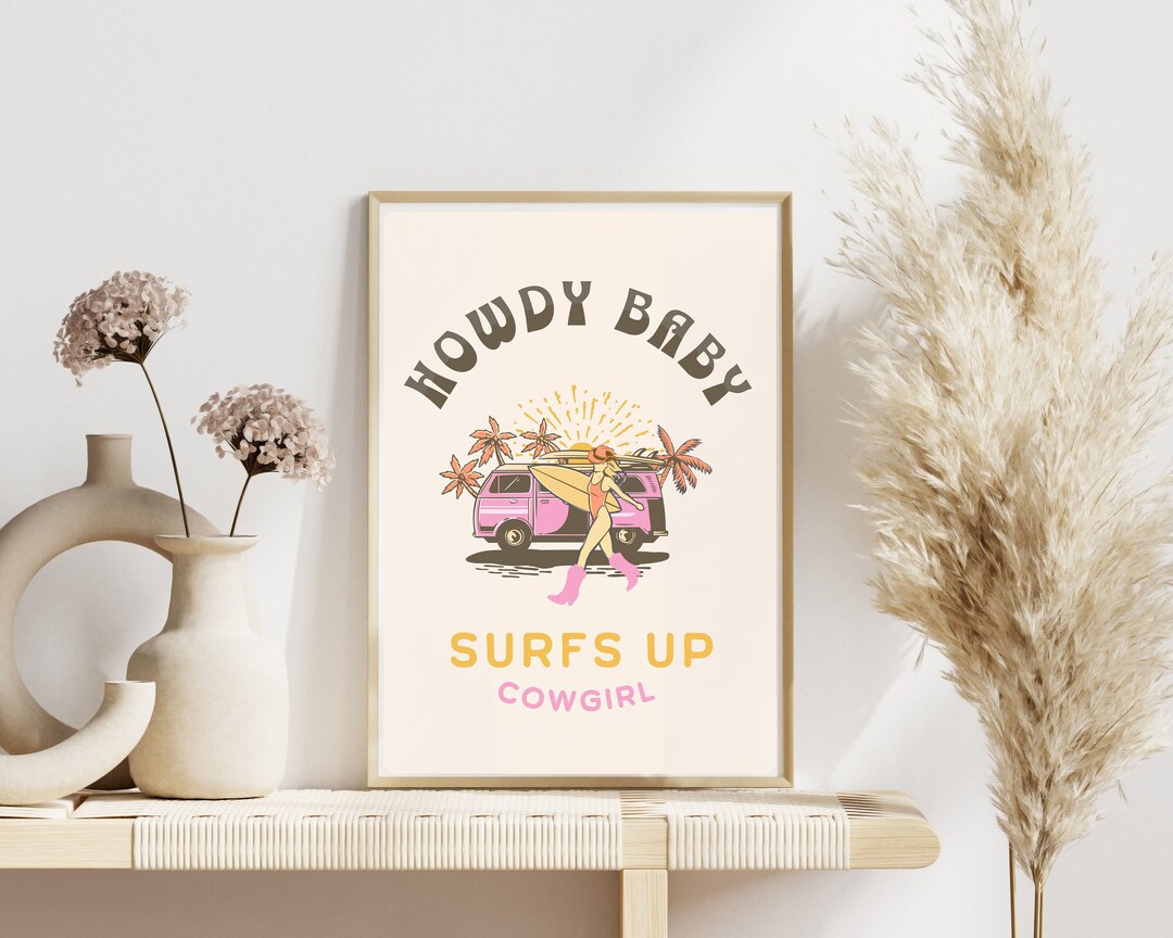 Aloha Howdy Posters Coconut Girl Room Decor Preppy Western Wall Art ...