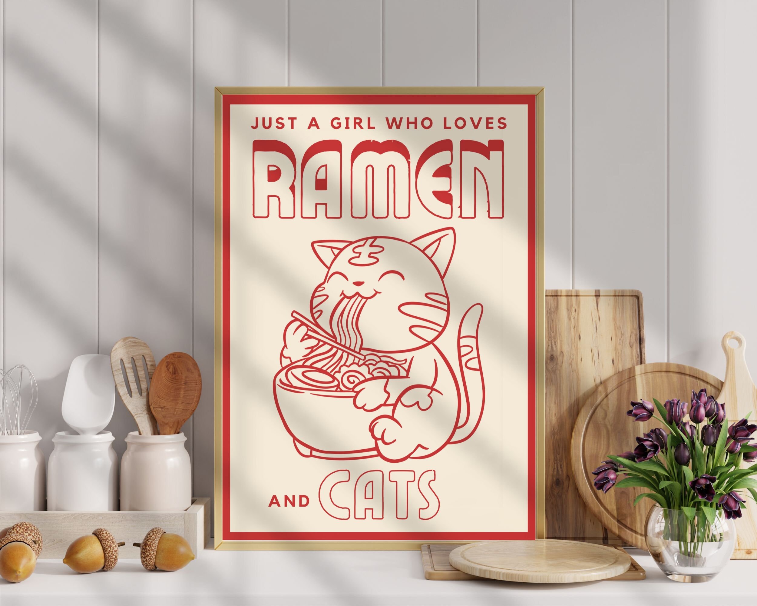 Ramen Posters Girly Ramen Lover Print Ramen Gifts Anime Ramen Bowl ...
