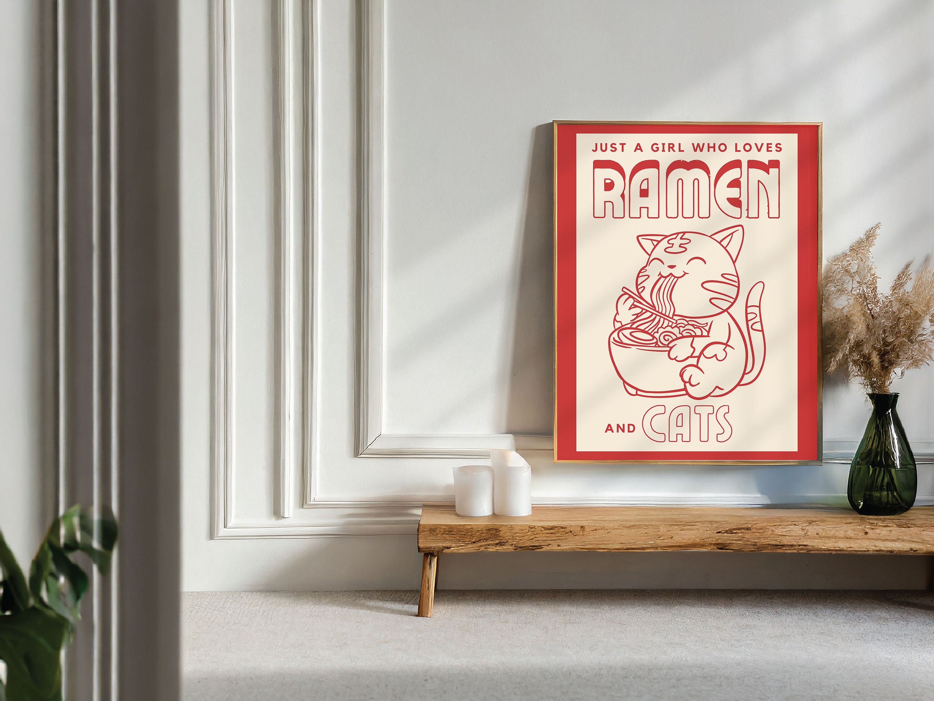 Ramen Posters Girly Ramen Lover Print Ramen Gifts Anime Ramen Bowl ...