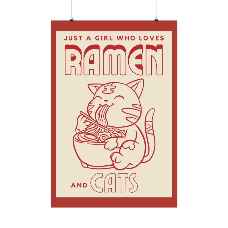 Ramen Posters Girly Ramen Lover Print Ramen Gifts Anime Ramen Bowl ...