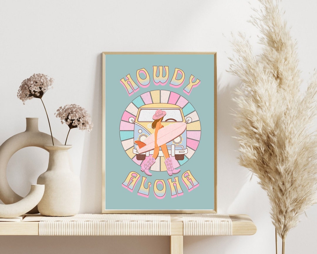 Aloha Howdy Posters Coconut Girl Room Decor Preppy Western - Etsy