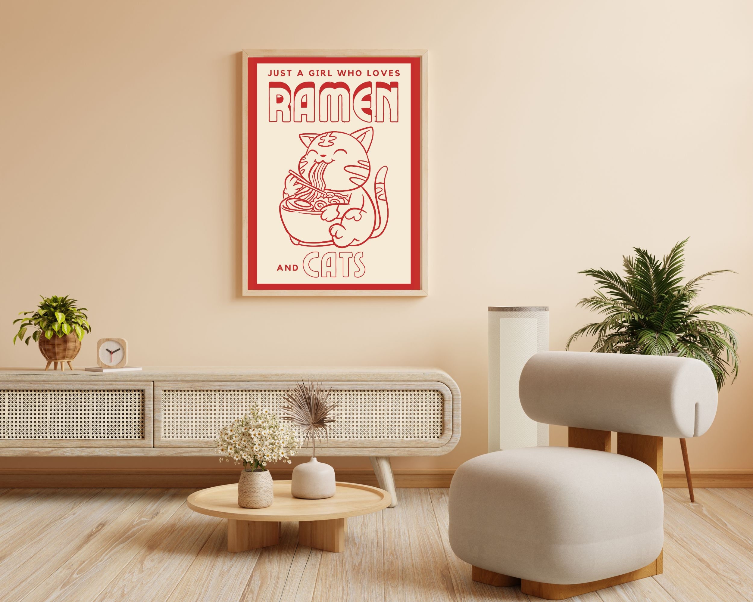 Ramen Posters Girly Ramen Lover Print Ramen Gifts Anime Ramen Bowl ...