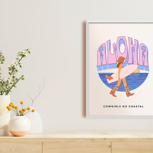 Aloha Howdy Posters Coconut Girl Room Decor Preppy Western Wall Art ...