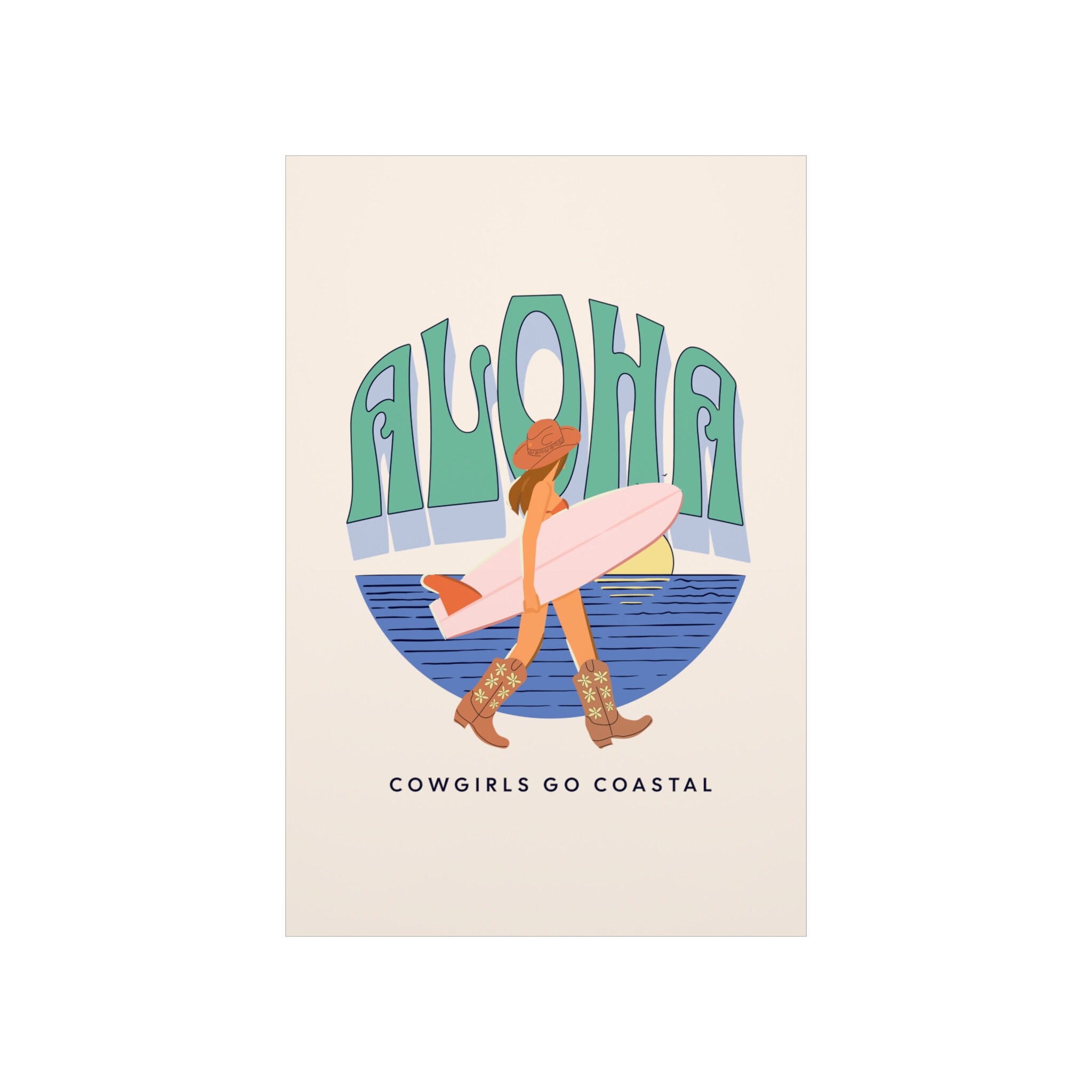 Aloha Howdy Posters Coconut Girl Room Decor Preppy Western - Etsy