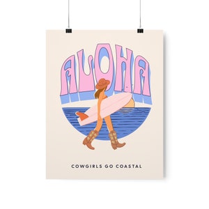 Aloha Howdy Posters Coconut Girl Room Decor Preppy Western Wall Art ...