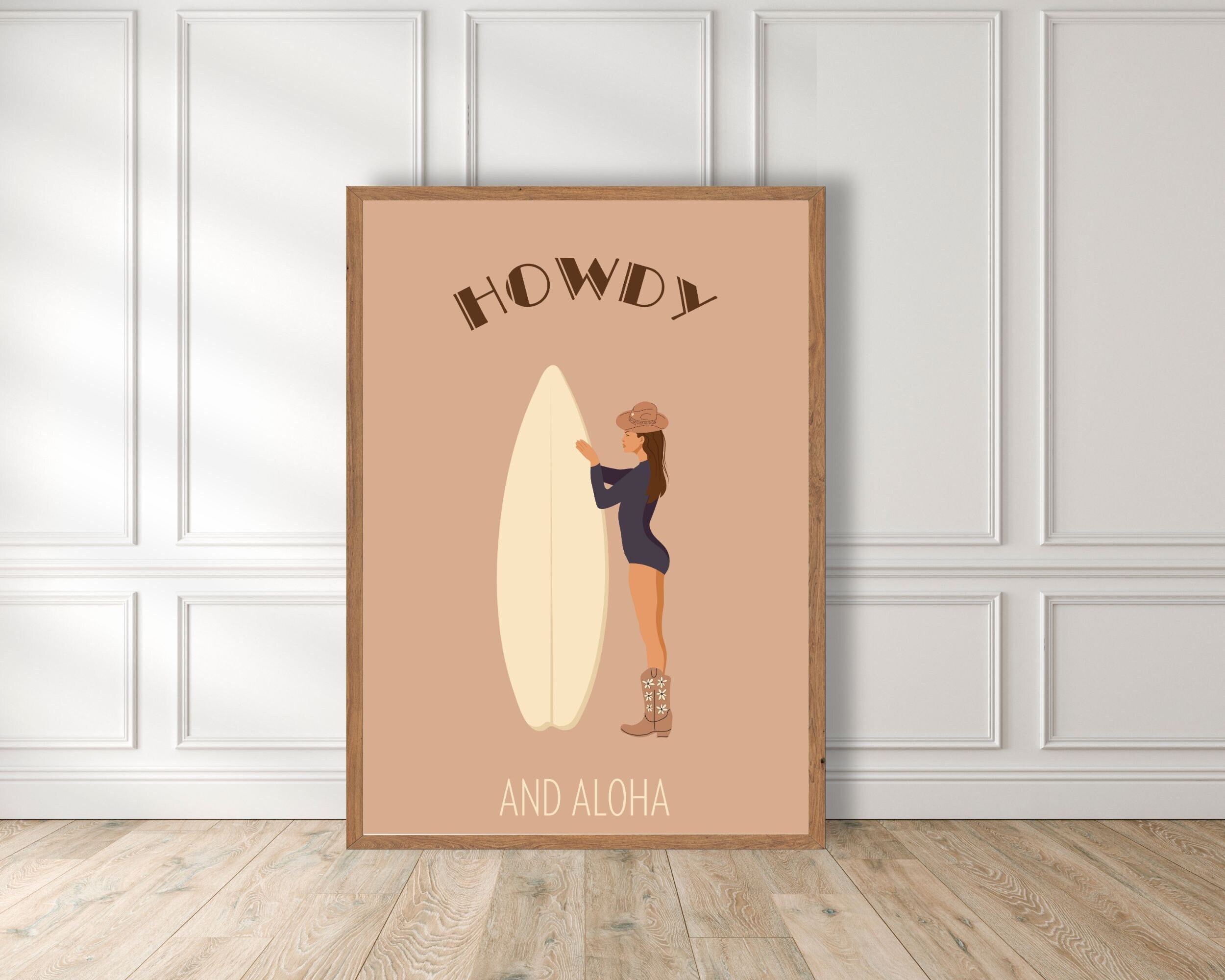 Aloha Howdy Posters Coconut Girl Room Decor Preppy Western Wall Art ...