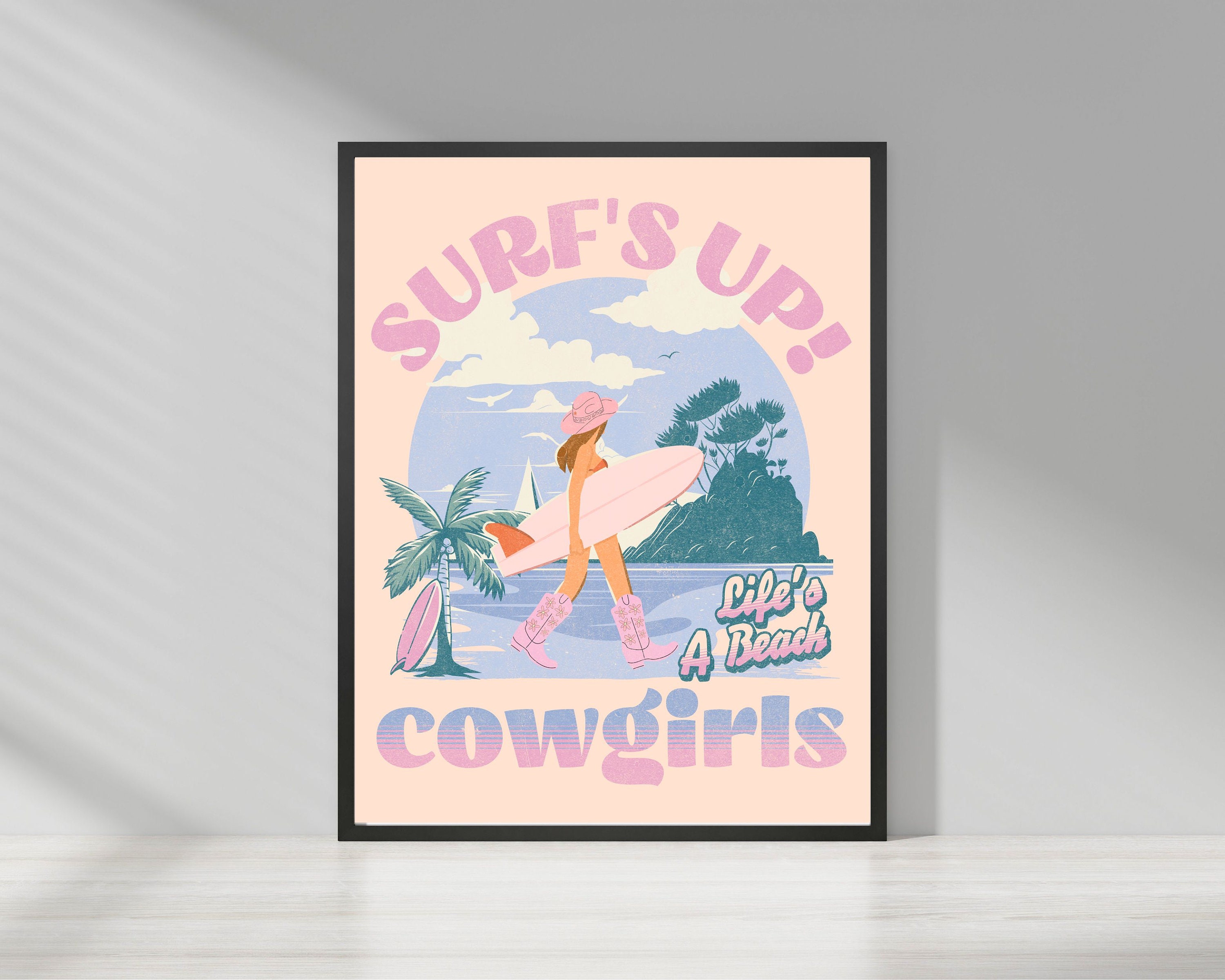 Aloha Howdy Posters Coconut Girl Room Decor Preppy Western Wall Art ...