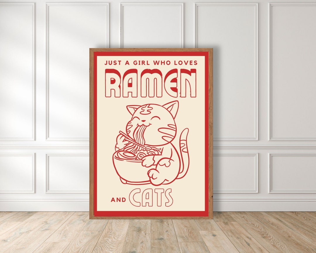 Ramen Posters Girly Ramen Lover Print Ramen Gifts Anime Ramen Bowl ...