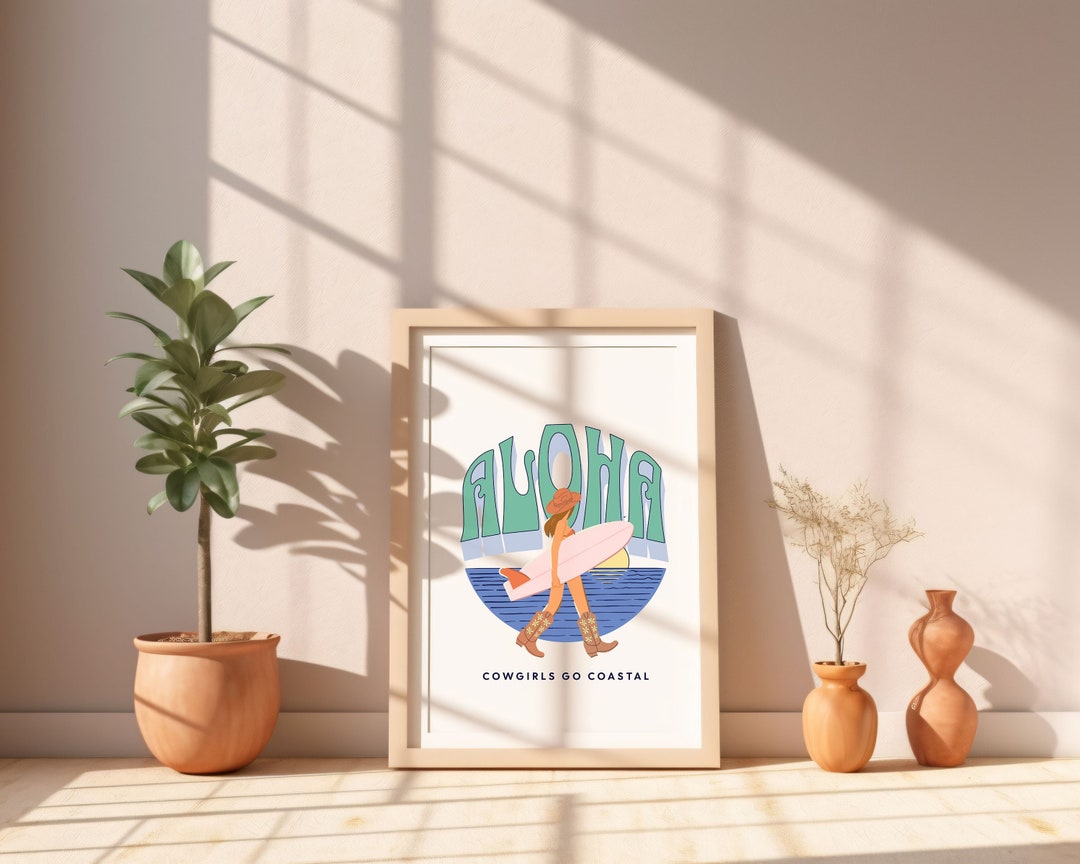 Aloha Howdy Posters Coconut Girl Room Decor Preppy Western Wall Art ...