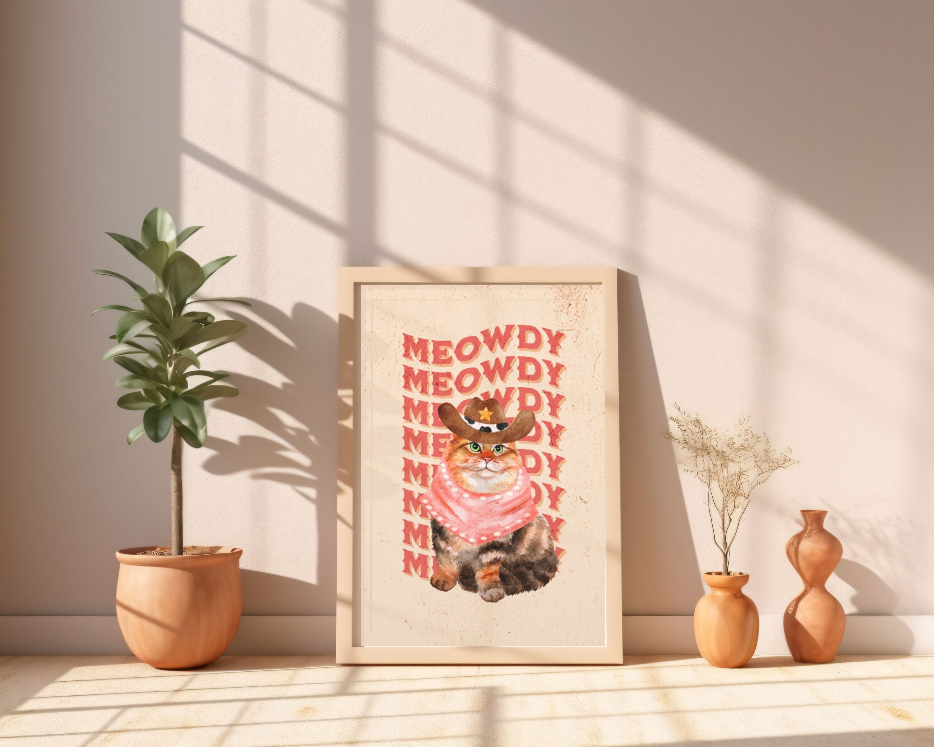 Meowdy Howdy Cat Posters Coconut Girl Room Decor Cat Mom Print - Etsy