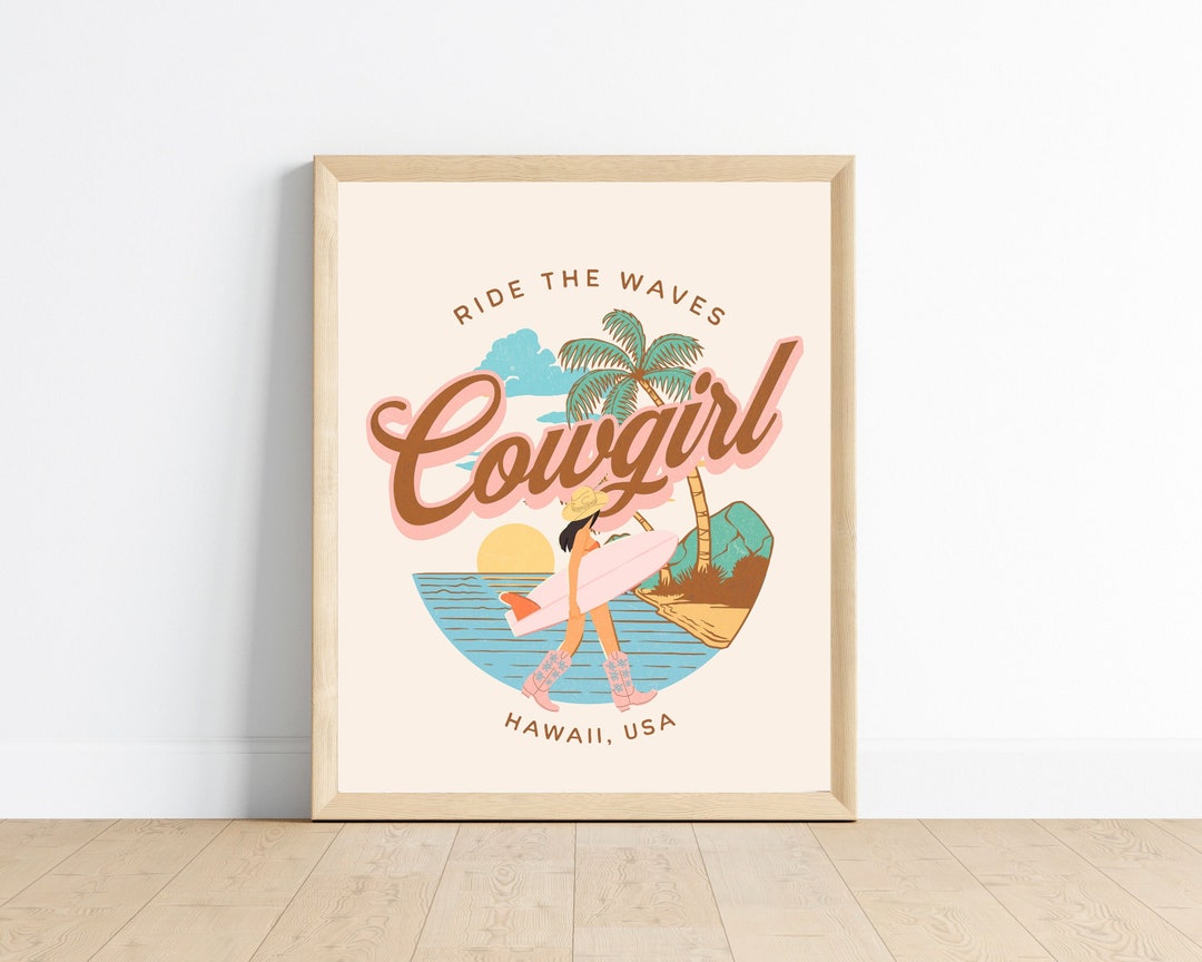 Aloha Howdy Posters Coconut Girl Room Decor Preppy Western Wall Art ...
