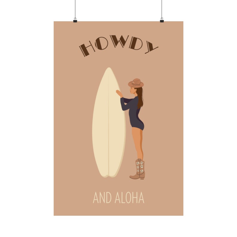 Aloha Howdy Posters Coconut Girl Room Decor Preppy Western Wall Art ...
