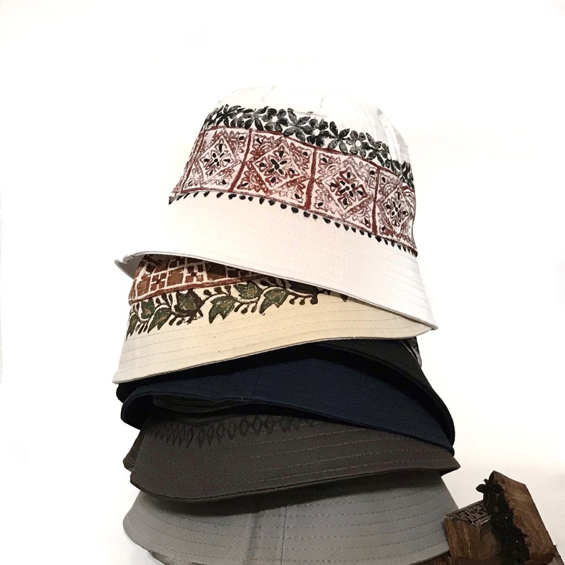 Block Print Bucket Hats - Etsy