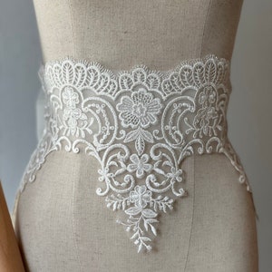 Tulle Bow Bridal Sash, Ivory Flower Beaded Lace Sash Belt, Wedding Sash ...