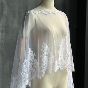 Lace Cape, Bridal Cape, Ivory All Chantilly Lace, Wedding Cape for ...
