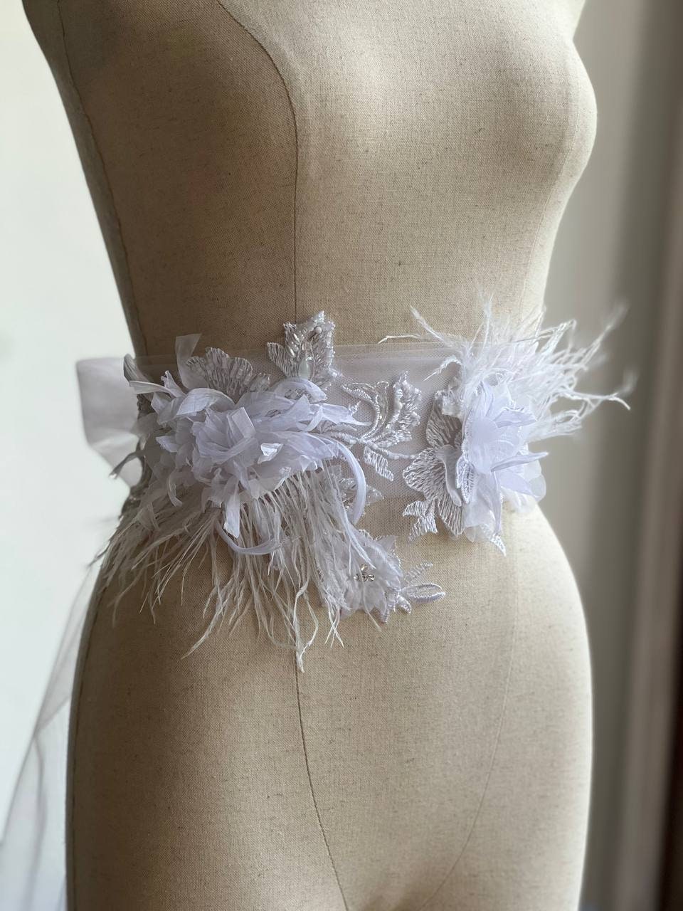 Vintage Rustic Wedding Sash/belt, Ivory Sash Belt White Flowers, Belt ...