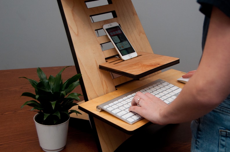 Standing Computer Work Desk Precision Cut Hand Rubbed Oil - Etsy