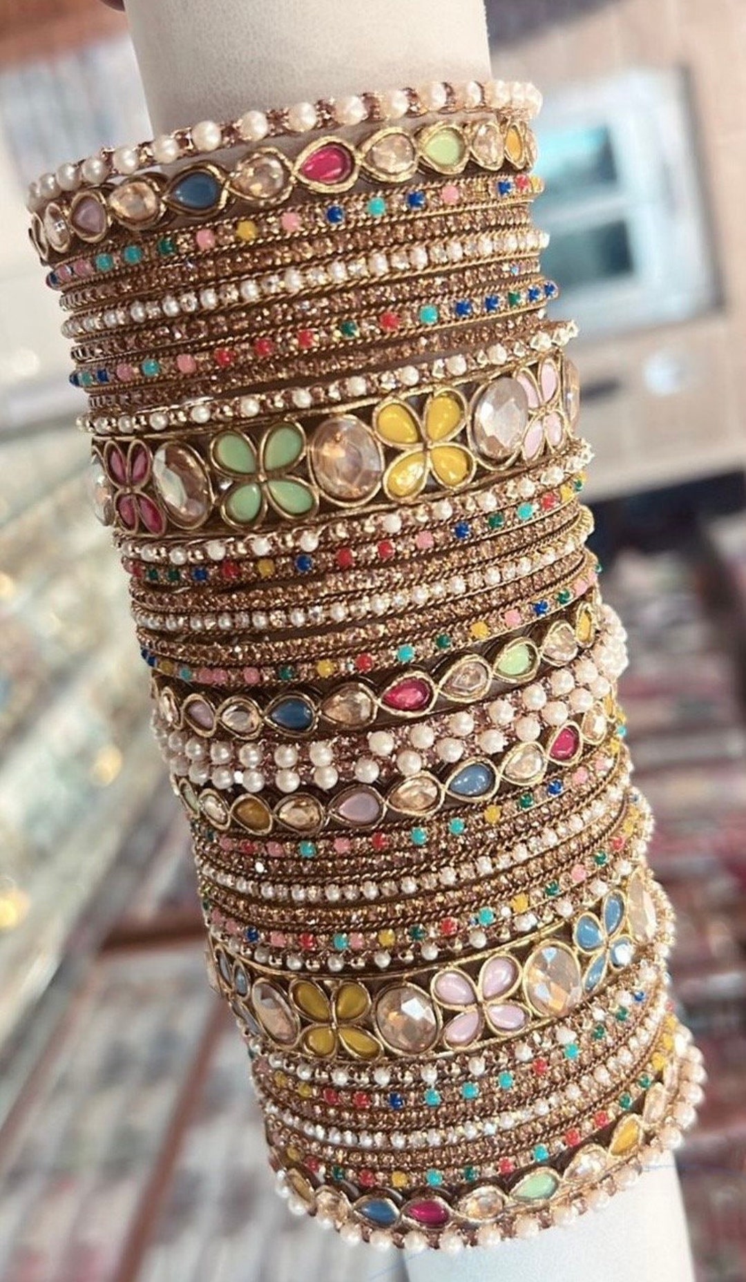Gorgeous Indian Punjabi Bollywood Bangles/kangan Sets in Multi Colours ...