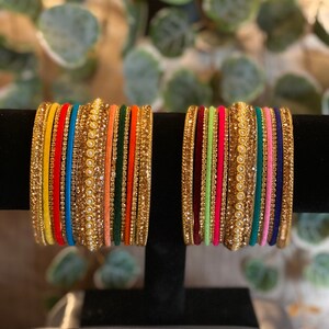 Beautiful Indian/punjabi Bangles/chudiyan Sets in Multiple Colours - Etsy