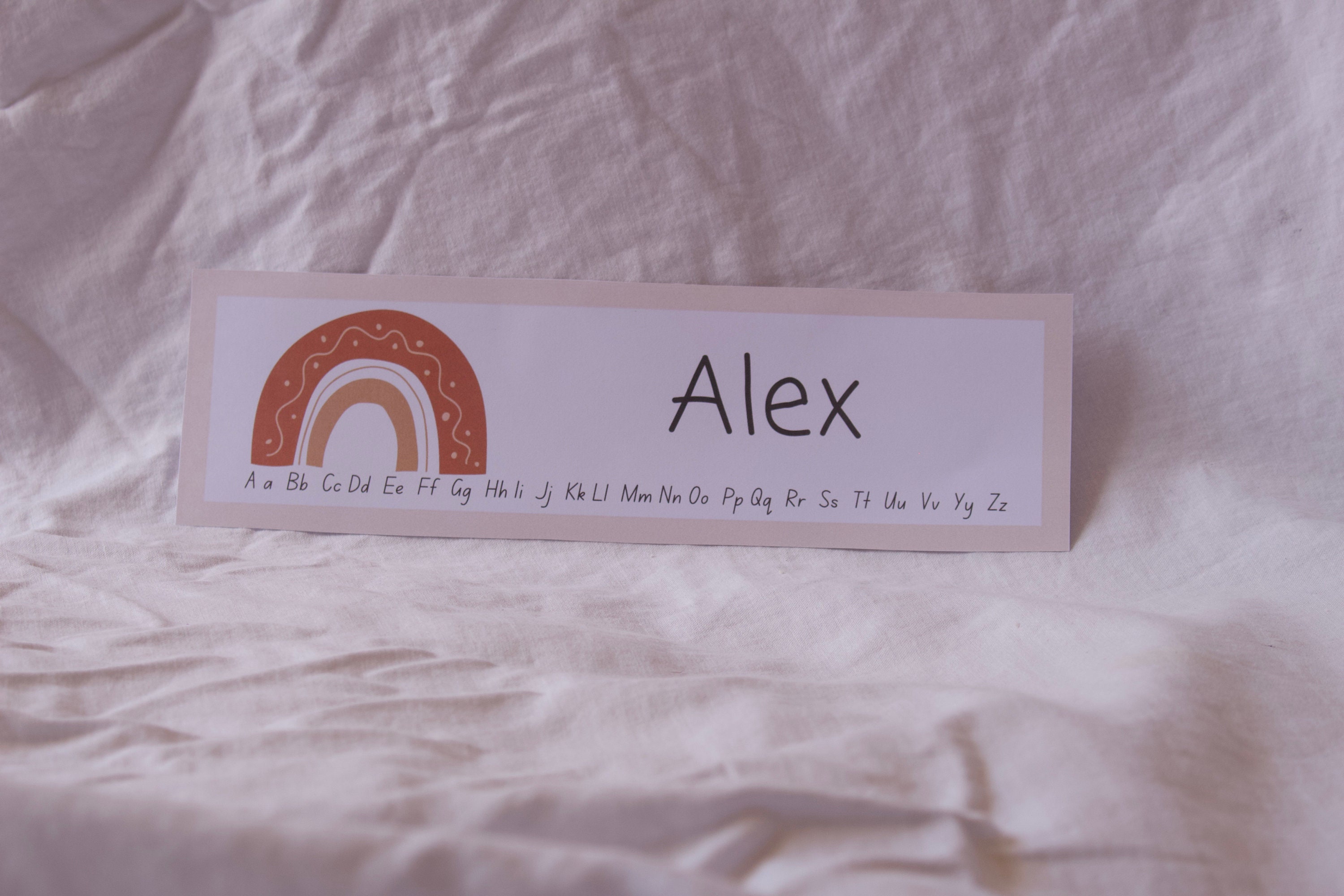 Editable Desk Name Tag | BOHO Classroom Decor | Desk Name Tag | Natural ...
