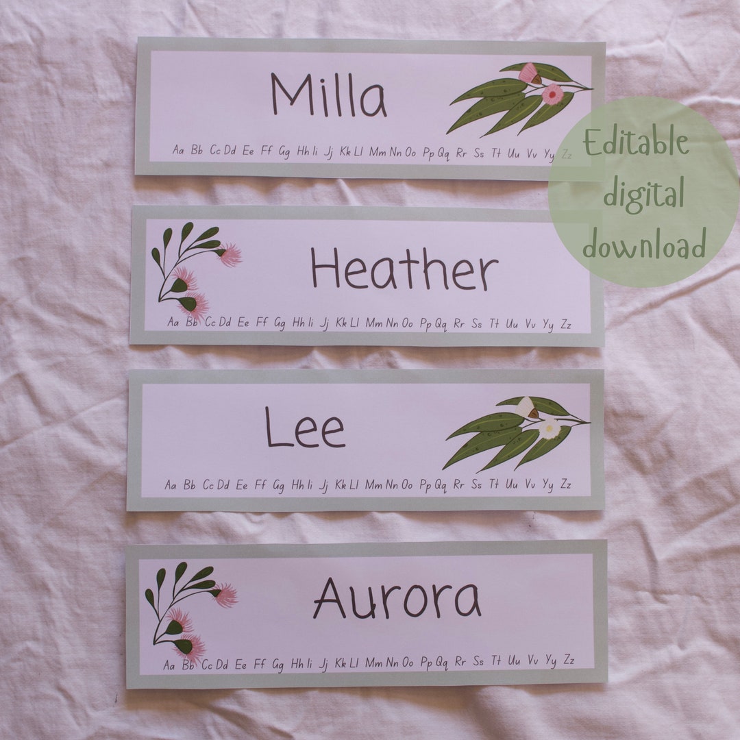 Editable Desk Name Tag | BOTANICAL Classroom Decor | Desk Name Tag ...